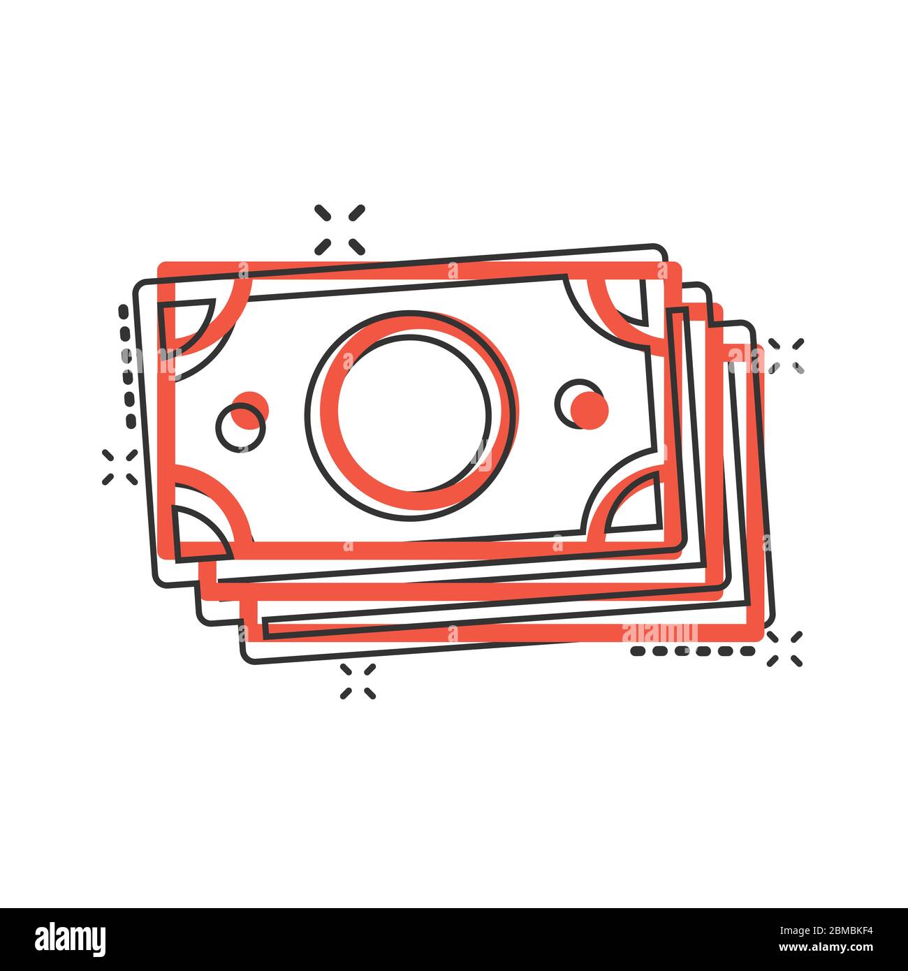 Money currency banknote icon in comic style. Dollar cash cartoon vector ...