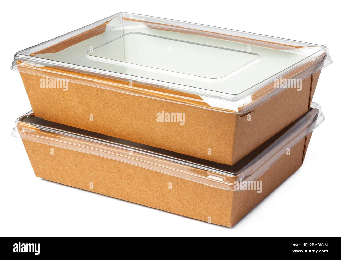 Craft package food box with transparent cover on white background Stock ...