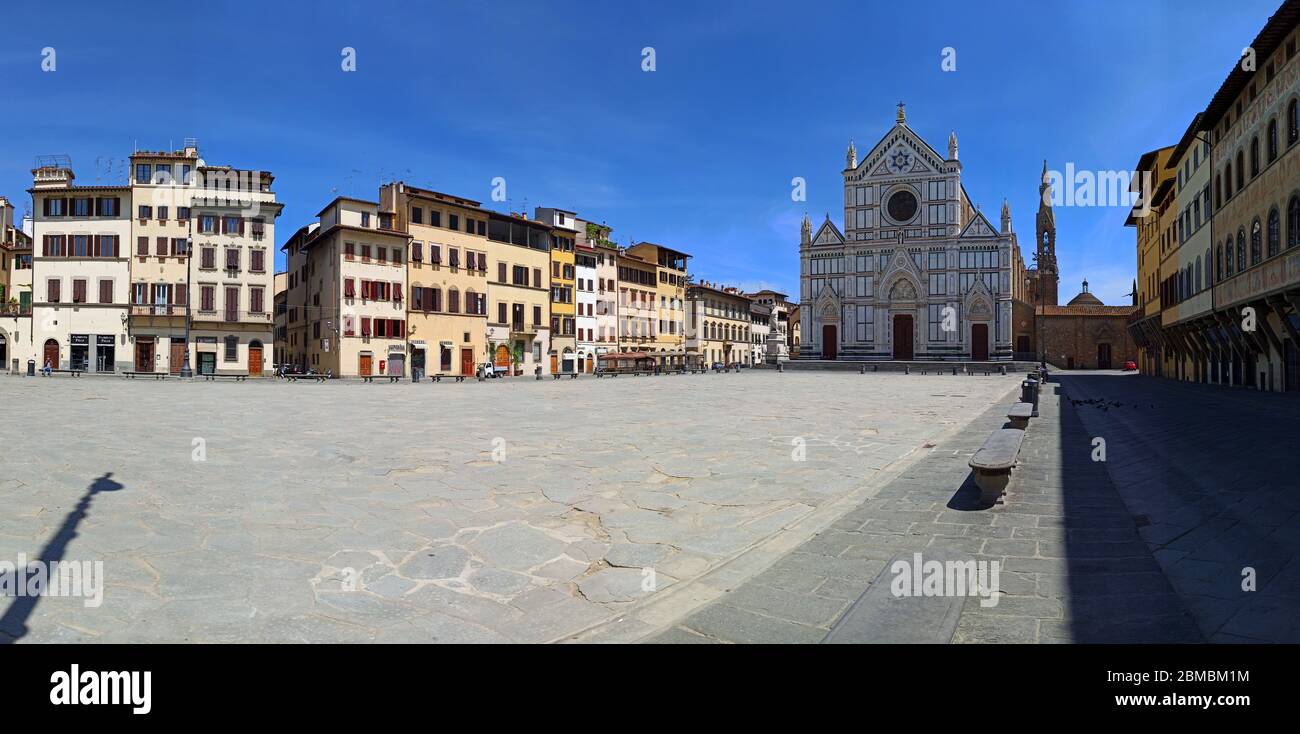 Italy, Tuscany, Florence, the Santa Croce square and church Stock Photo ...