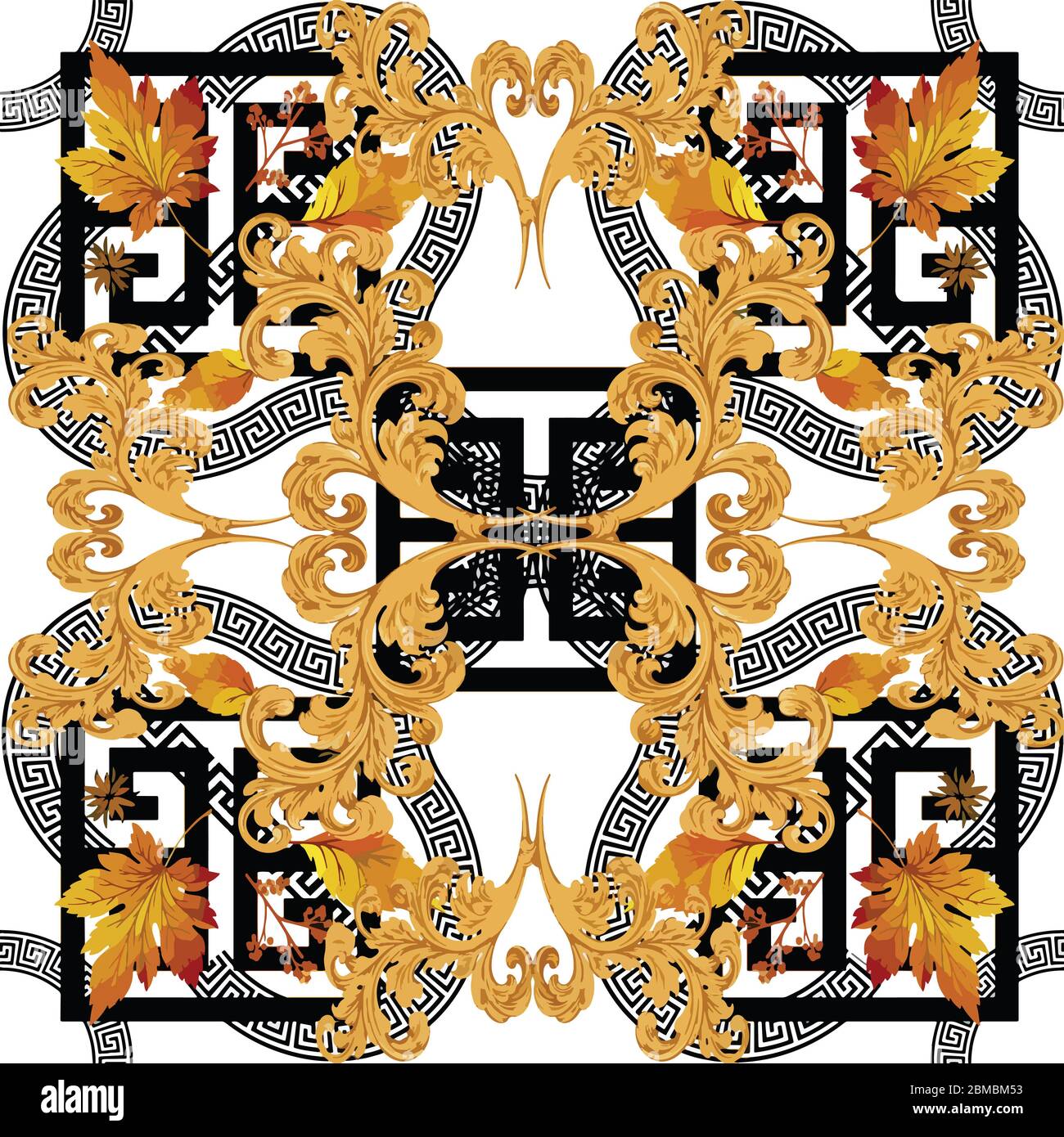 baroque style with greek design seamless pattern Stock Photo - Alamy