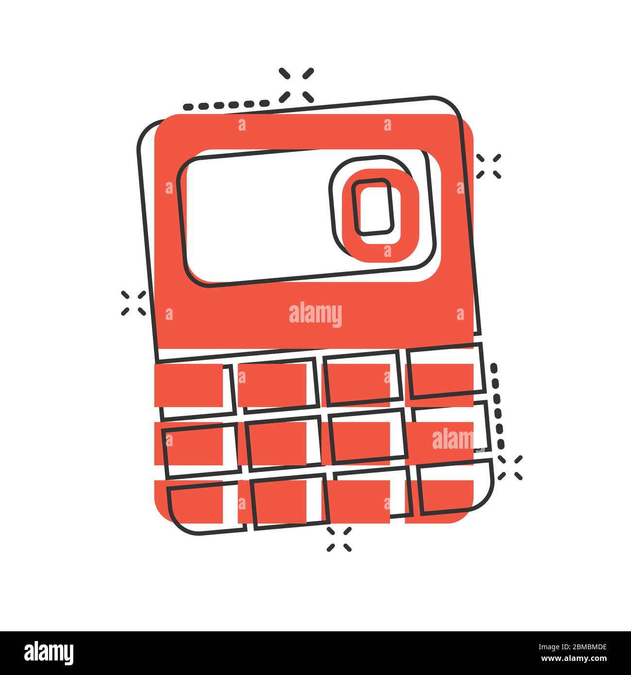 Calculator icon in comic style. Calculate cartoon vector illustration ...