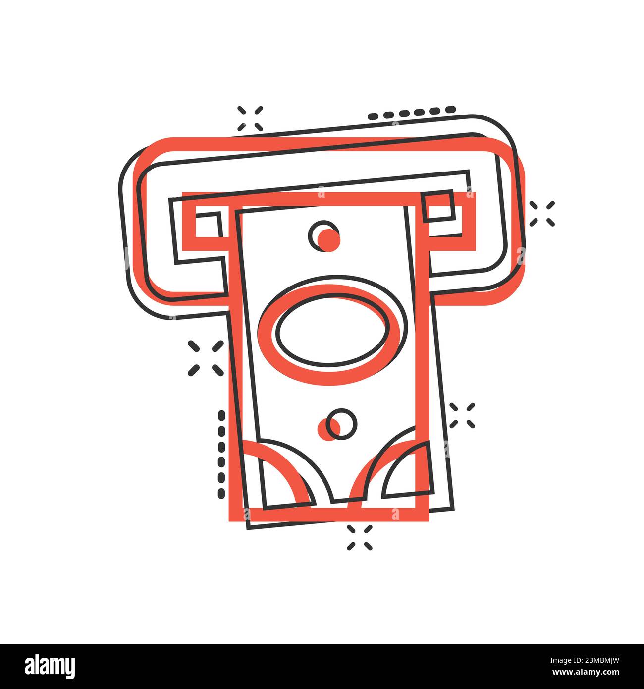 Money ATM icon in comic style. Exchange cash cartoon vector ...