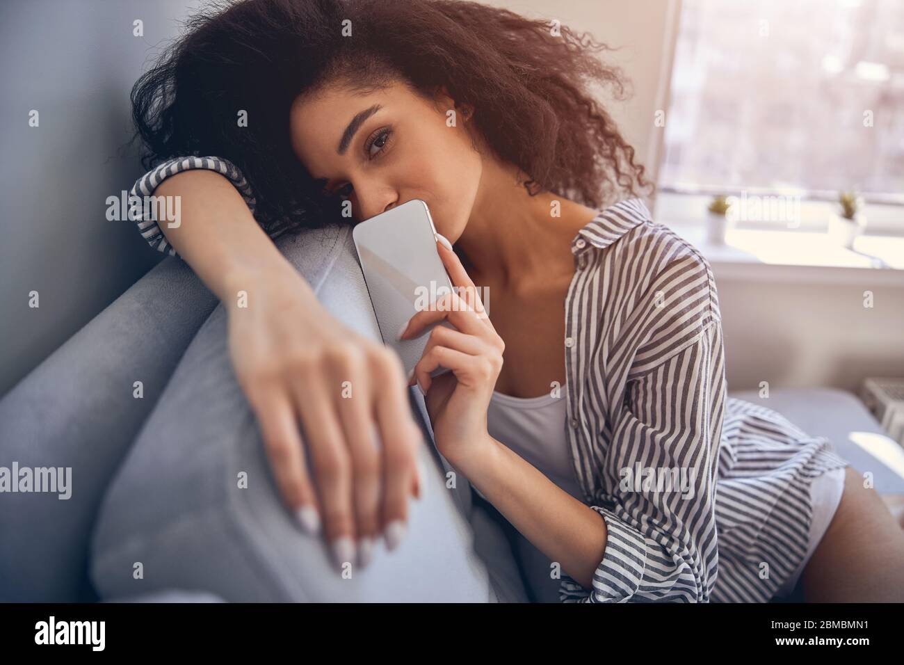 Pressing lips hi-res stock photography and images - Alamy