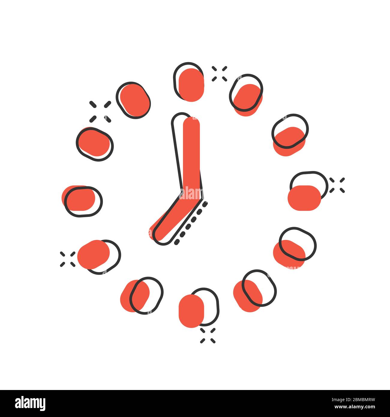 Clock icon in comic style. Watch cartoon vector illustration on white ...