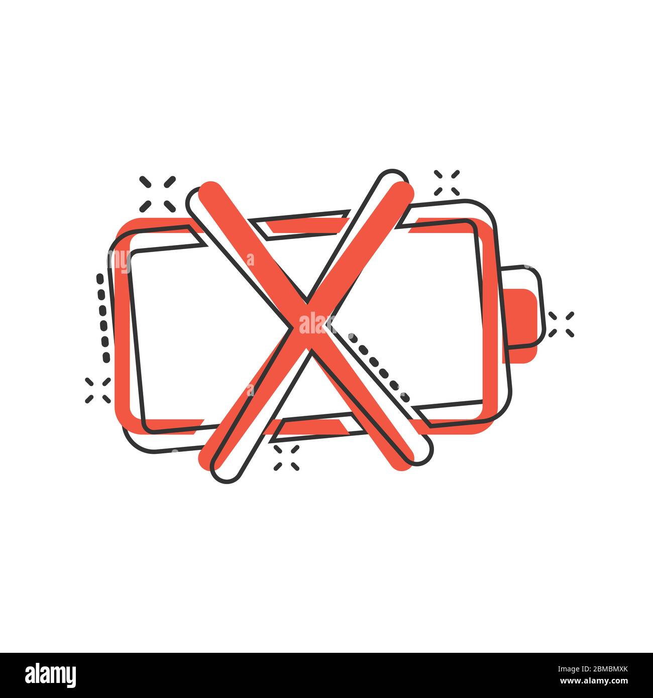 Battery charge icon in comic style. Power level cartoon vector ...