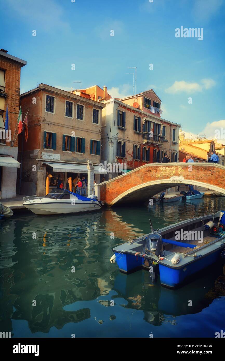 Small bridge in Murano, Italy Stock Photo - Alamy