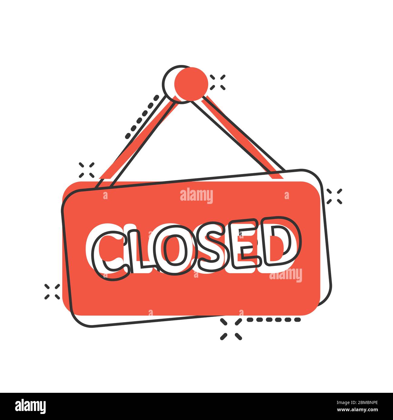 Closed sign icon in comic style. Accessibility cartoon vector ...