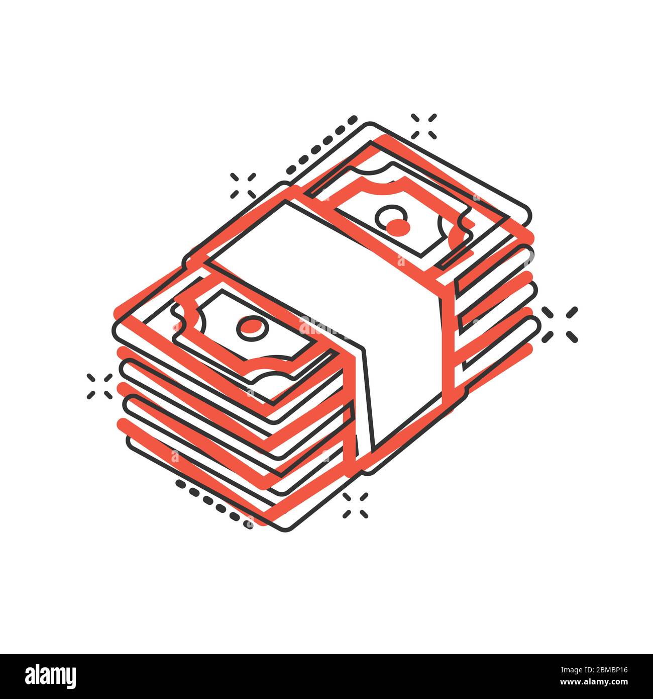 Money stack icon in comic style. Exchange cash cartoon vector ...