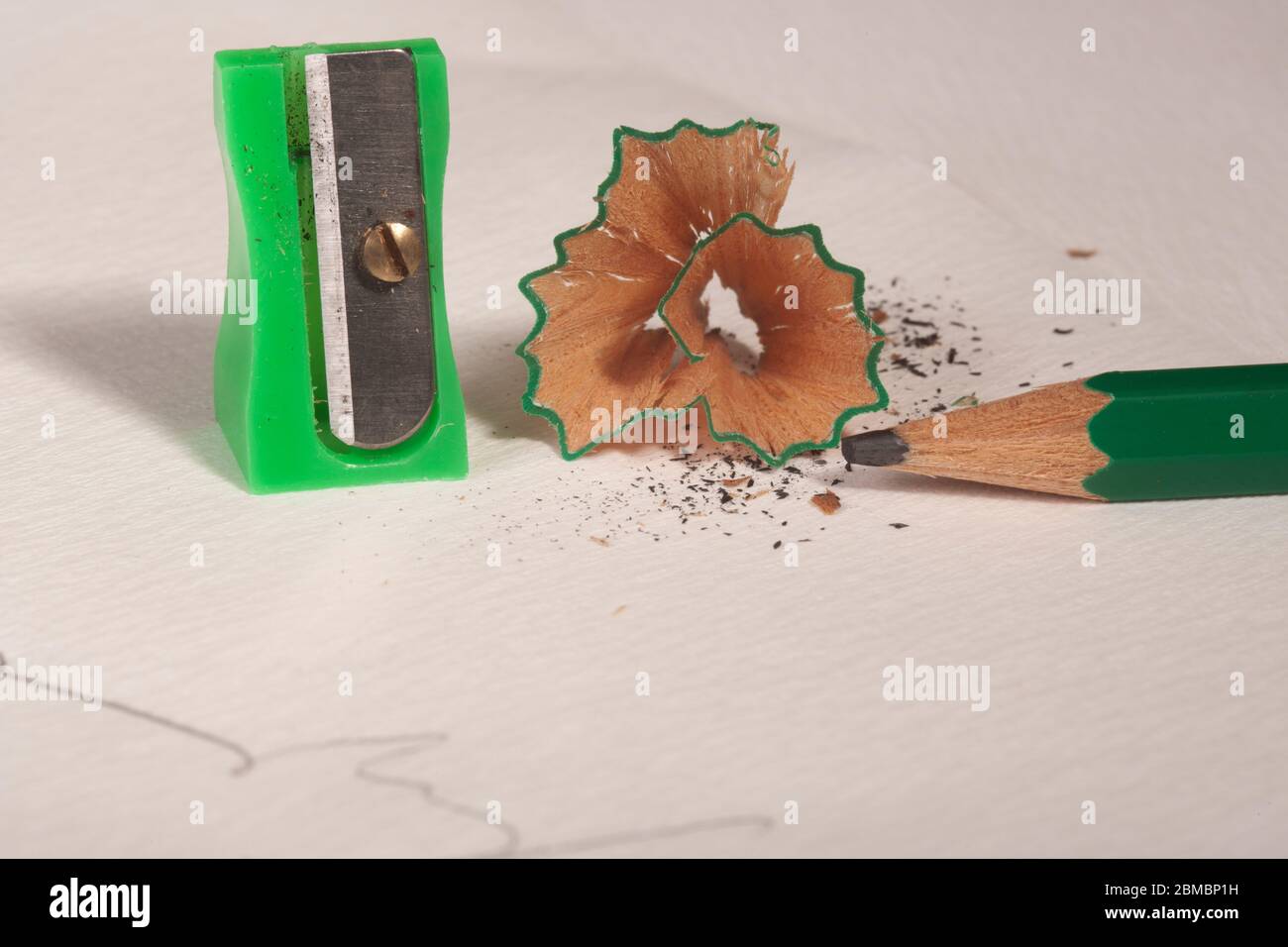 pencil sharpener waste close up Stock Photo - Alamy
