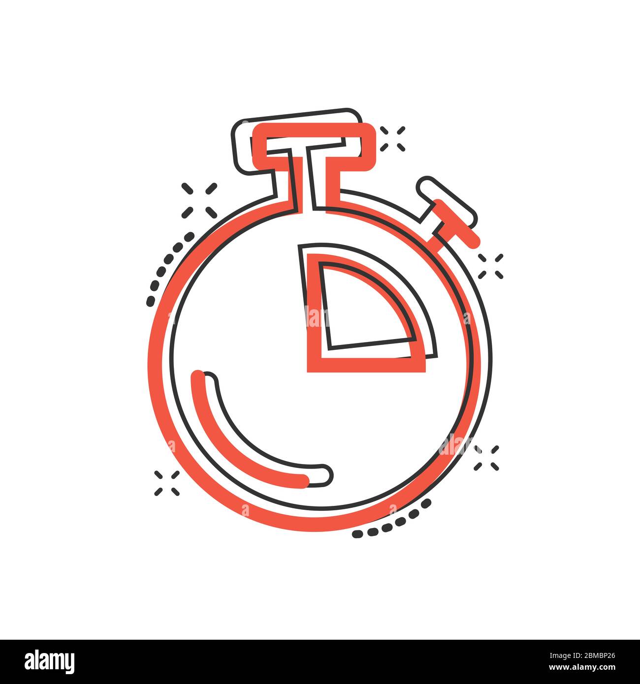 Clock icon in comic style. Watch cartoon vector illustration on white ...