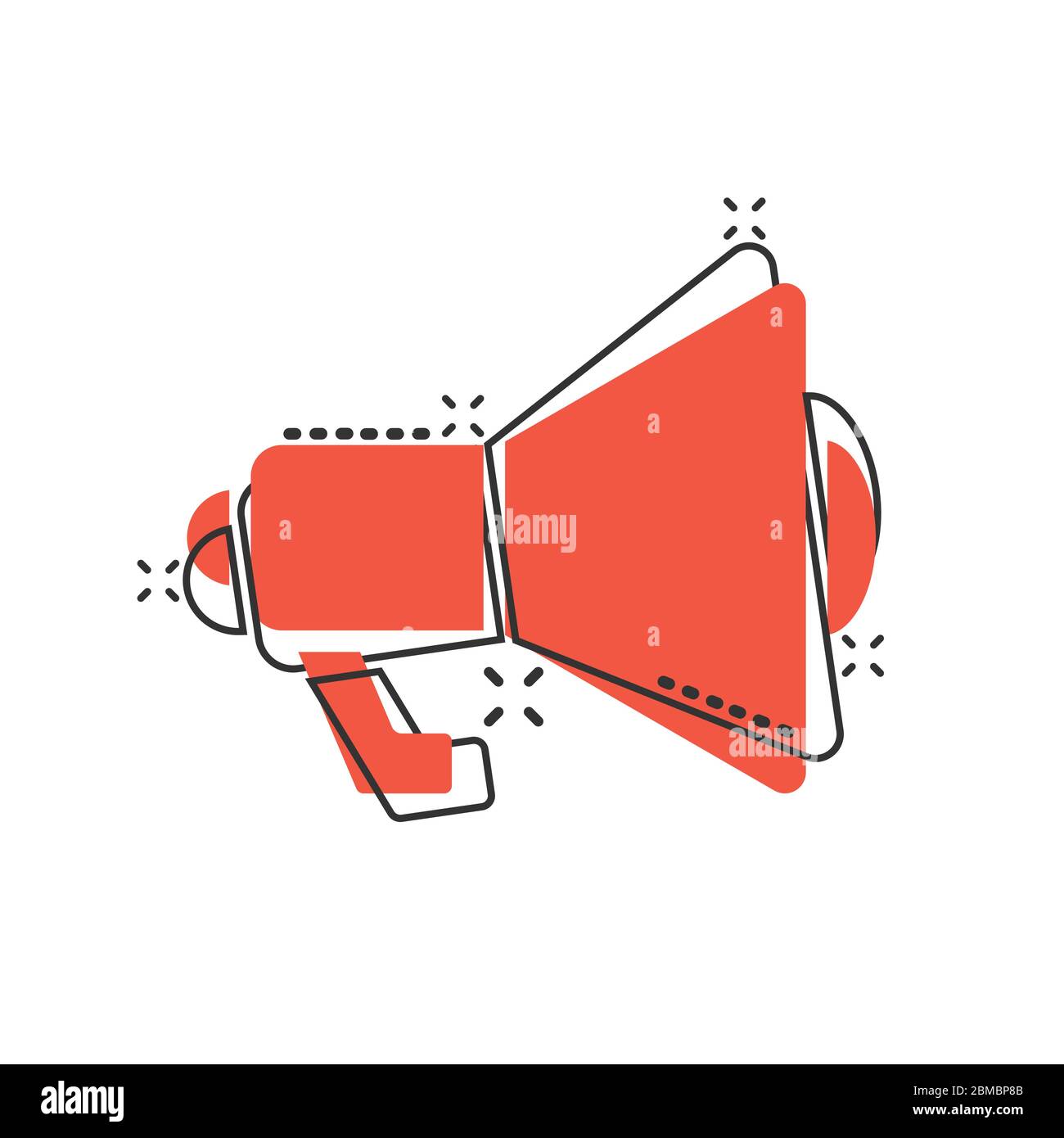 Megaphone speaker icon in comic style. Bullhorn cartoon sign vector ...