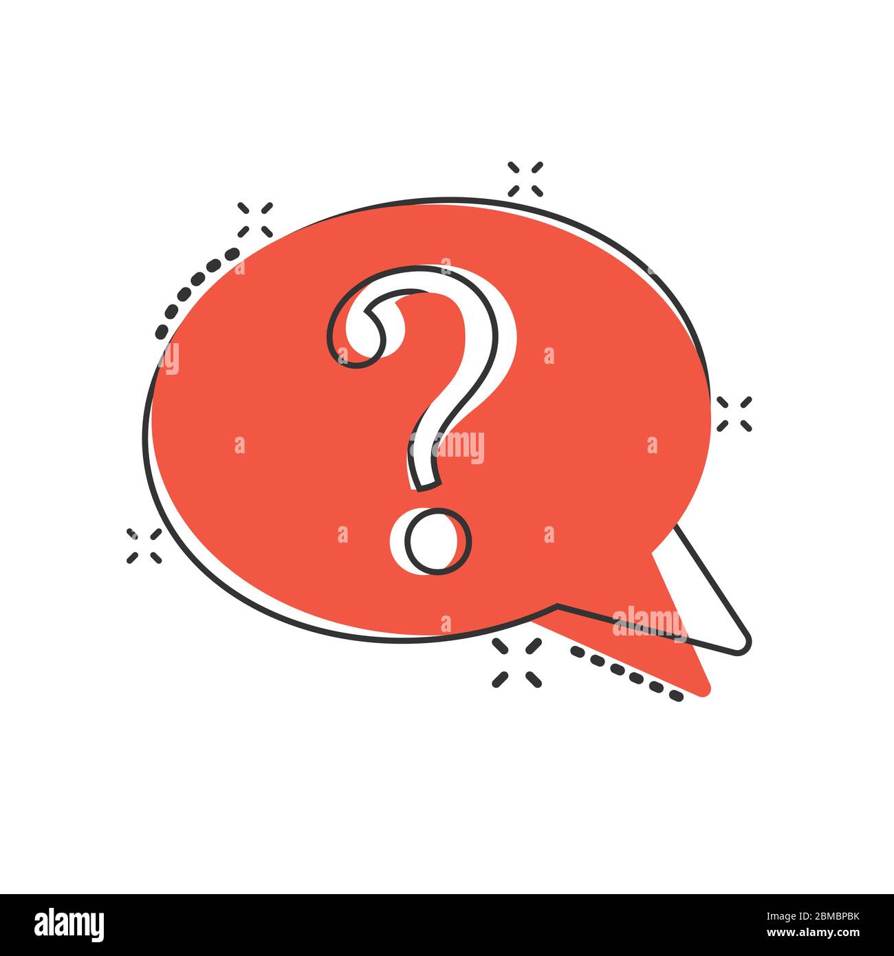 Question mark icon in comic style. Discussion speech bubble cartoon ...