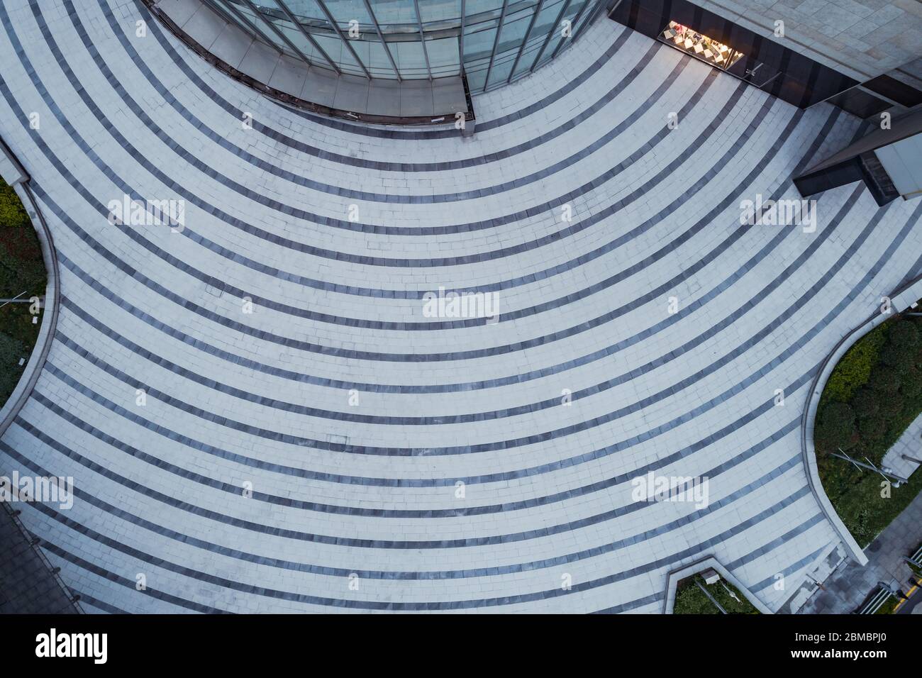 aerial view of entrance ground of modern building Stock Photo - Alamy