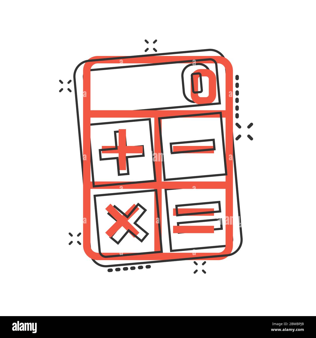 Calculator icon in comic style. Calculate cartoon vector illustration ...