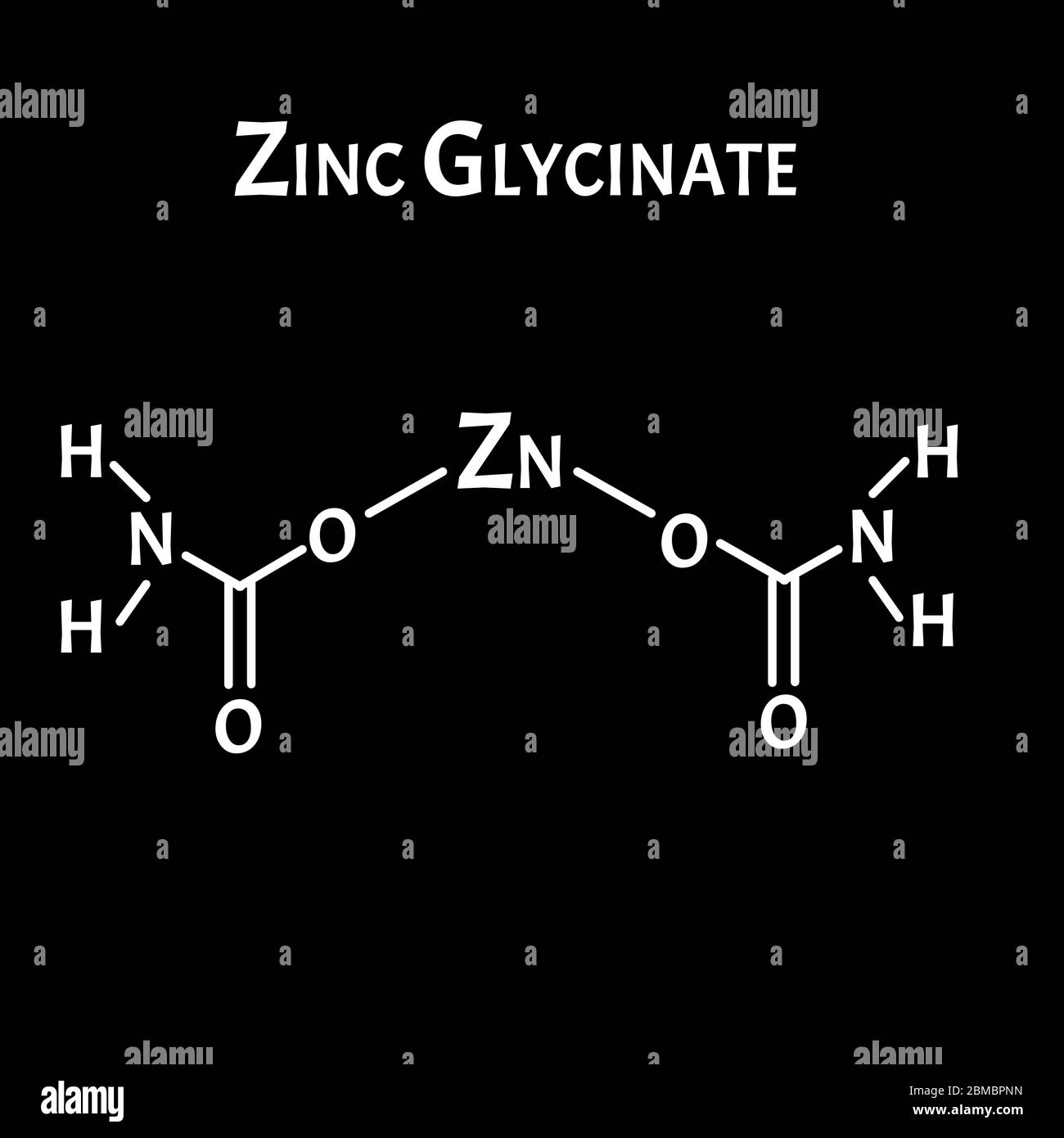 Zinc glycinate is a molecular chemical formula. Zinc infographics ...