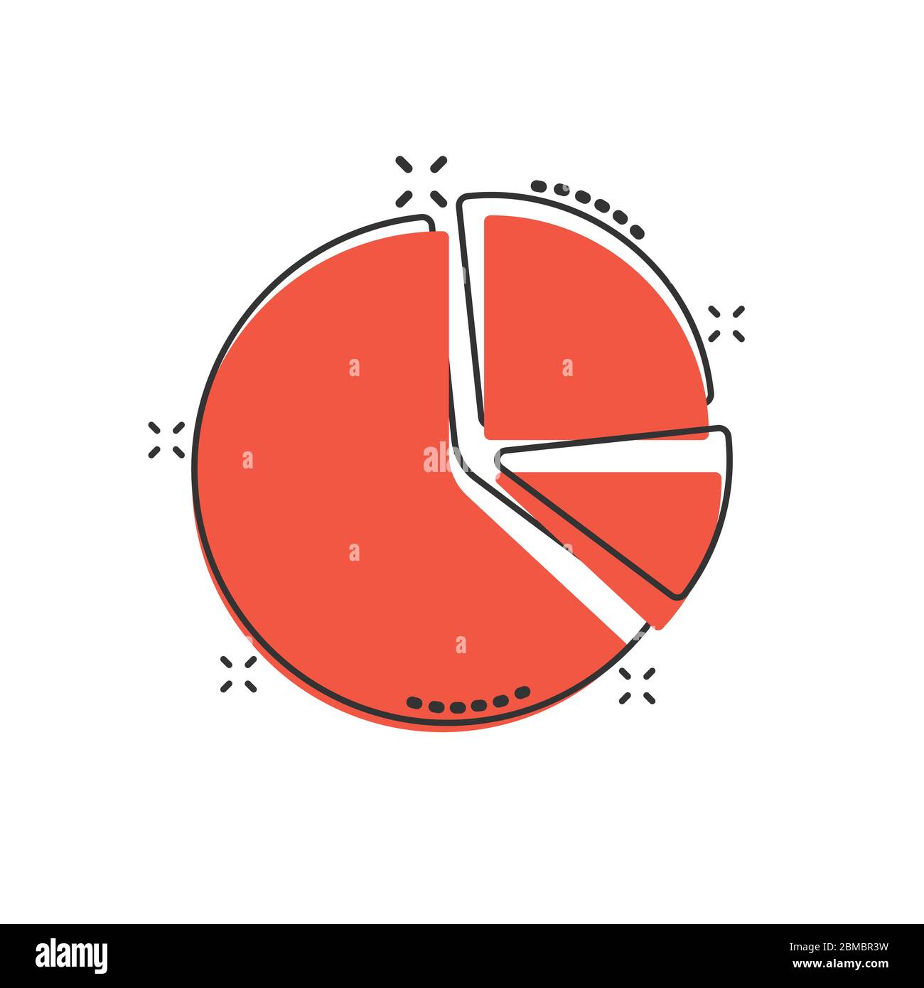 Chart icon in comic style. Diagram cartoon vector illustration on white ...