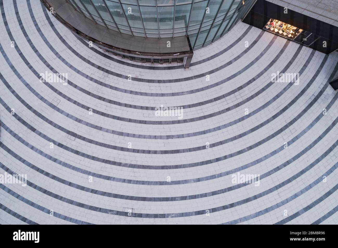 aerial view of entrance ground of modern building Stock Photo - Alamy