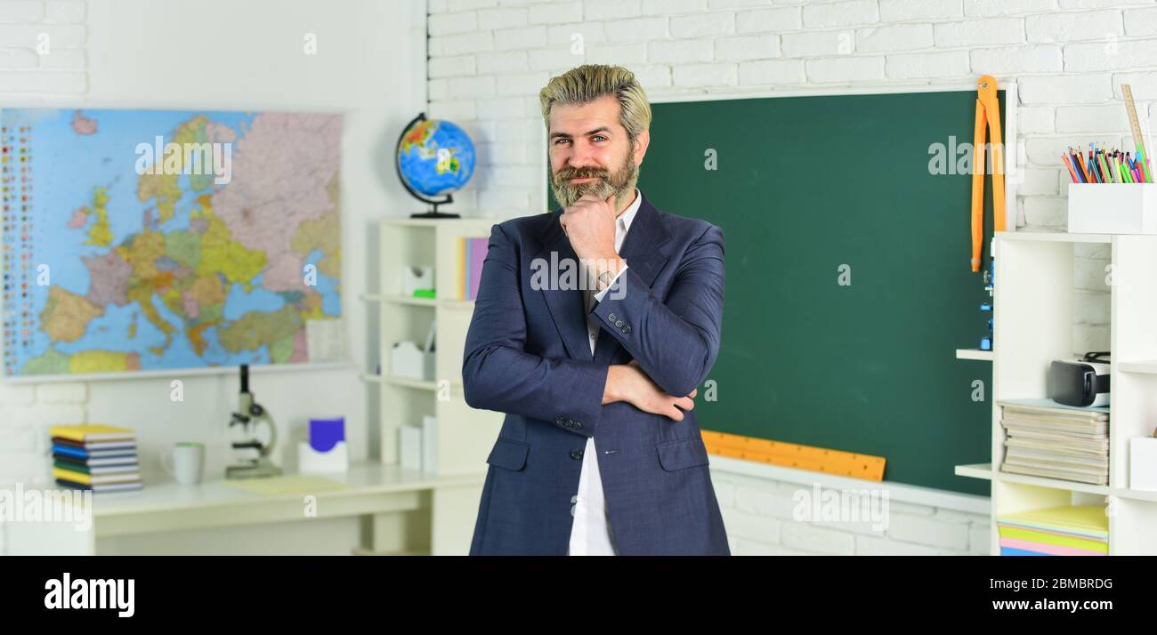 Students must pass final examination. Teacher school lesson. Study and ...