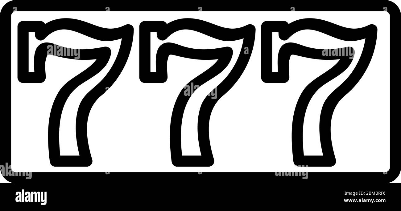 slot three sevens icon vector outline illustration Stock Vector Image ...