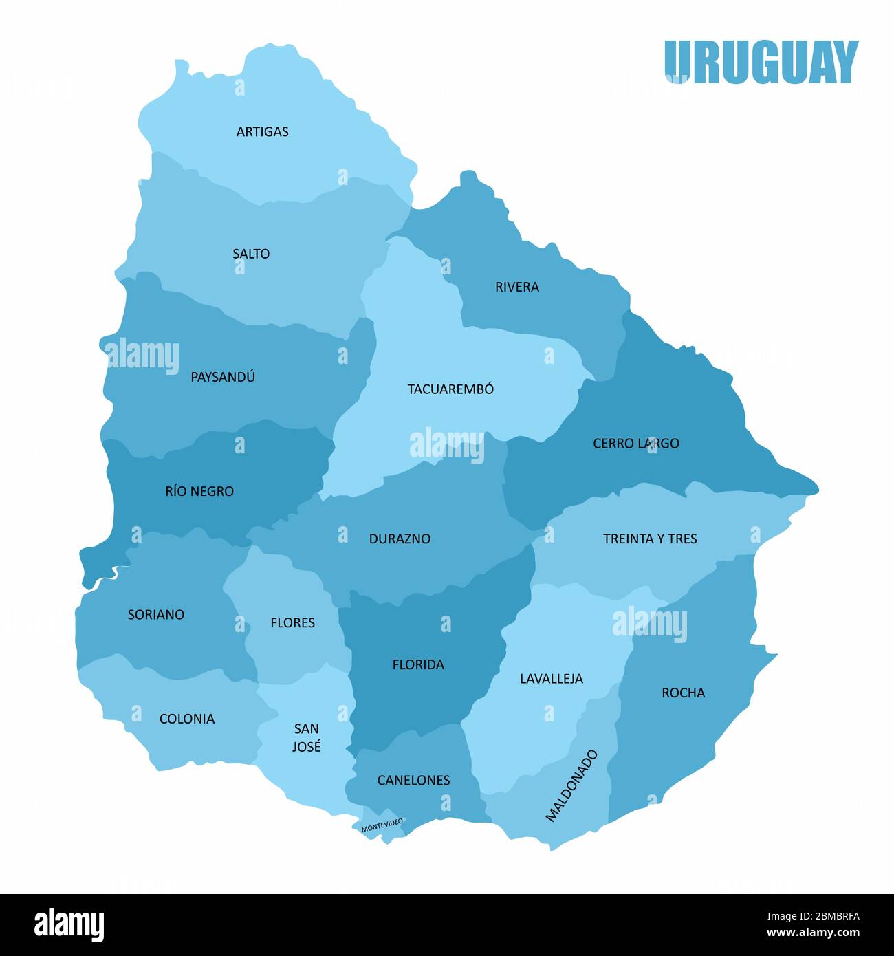 Uruguay regions map Stock Vector Image & Art - Alamy