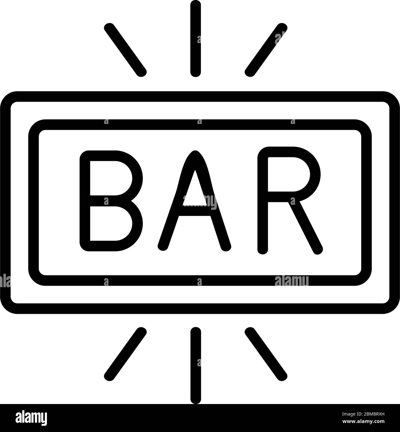 shining lettering bar icon vector outline illustration Stock Vector ...
