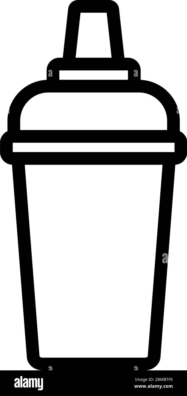 glass shaker with integrated tube for convenience icon vector outline ...