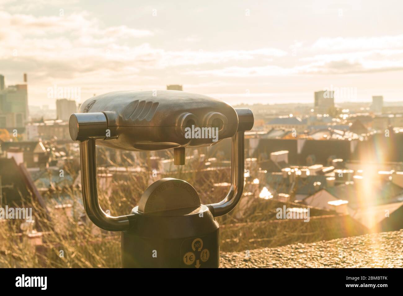 binoculars watch or observation view point at the old town of Tallinn ...