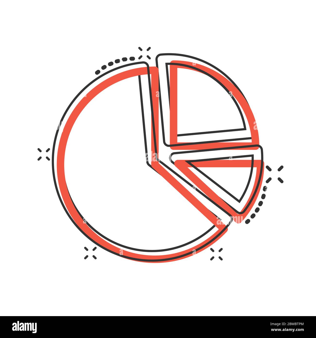 Chart icon in comic style. Diagram cartoon vector illustration on white ...