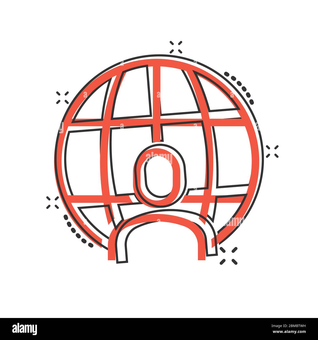 People global icon in comic style. World communication cartoon vector ...