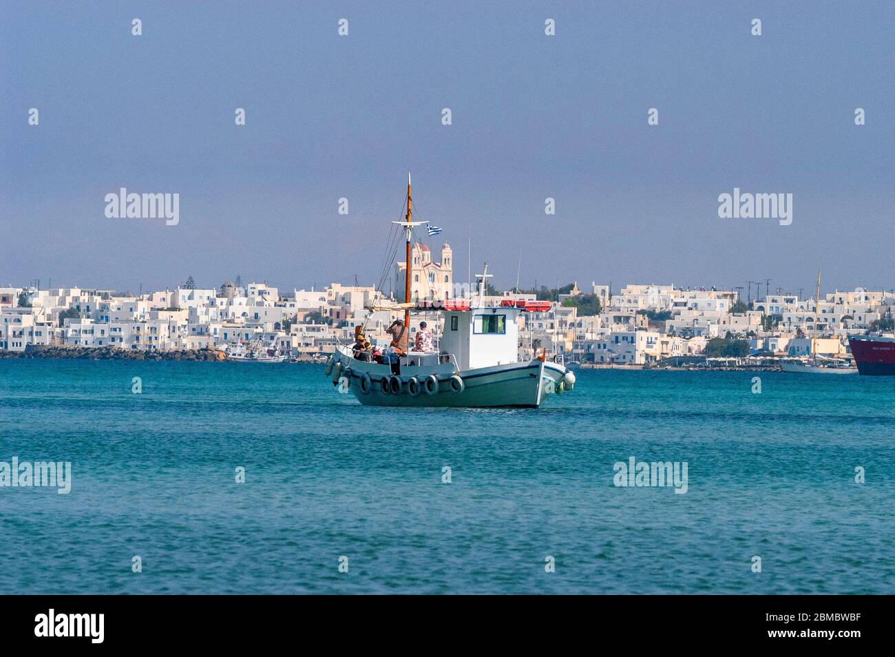 View of Paros town. A Greek island in the Aegean Sea best known for its ...