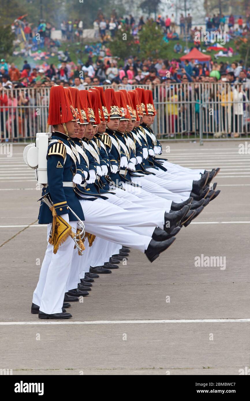 Members of the Chilean Army march past during the annual military ...
