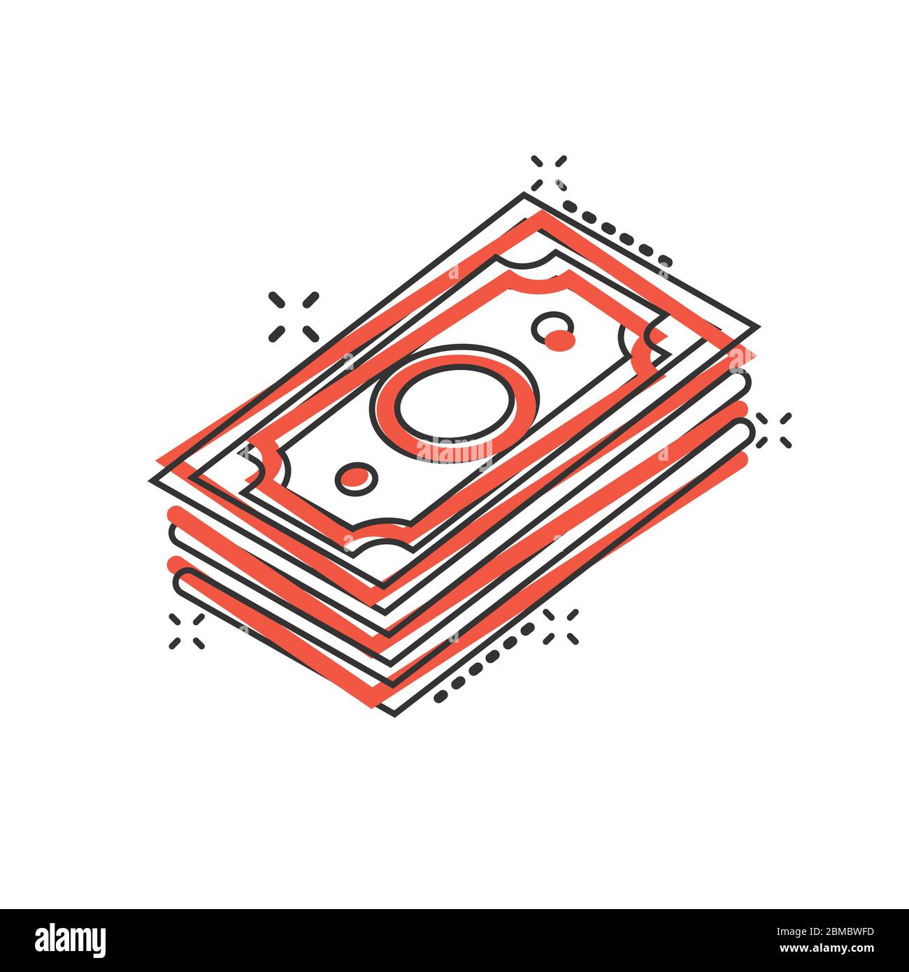 Money stack icon in comic style. Exchange cash cartoon vector ...