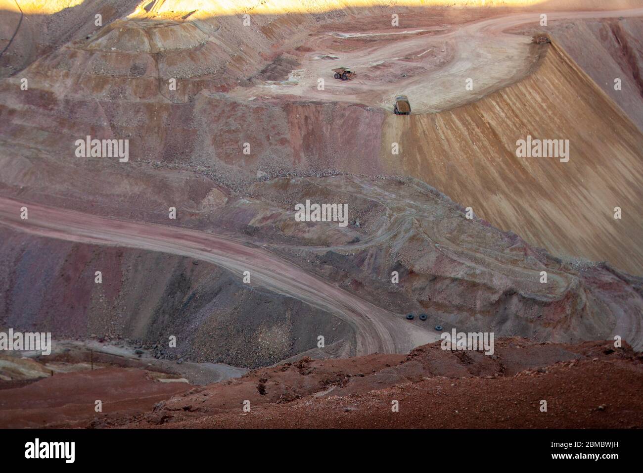 A strip mining operation from above looking down at the landscape Stock ...