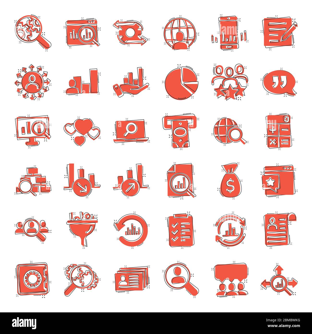 Global money icon set in comic style. Global information cartoon vector ...