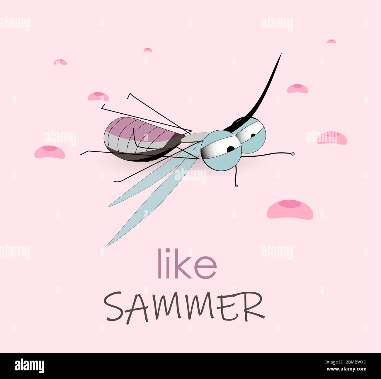 Hello summer. The mosquito drank blood and lies. Insect pest. Mosquito ...