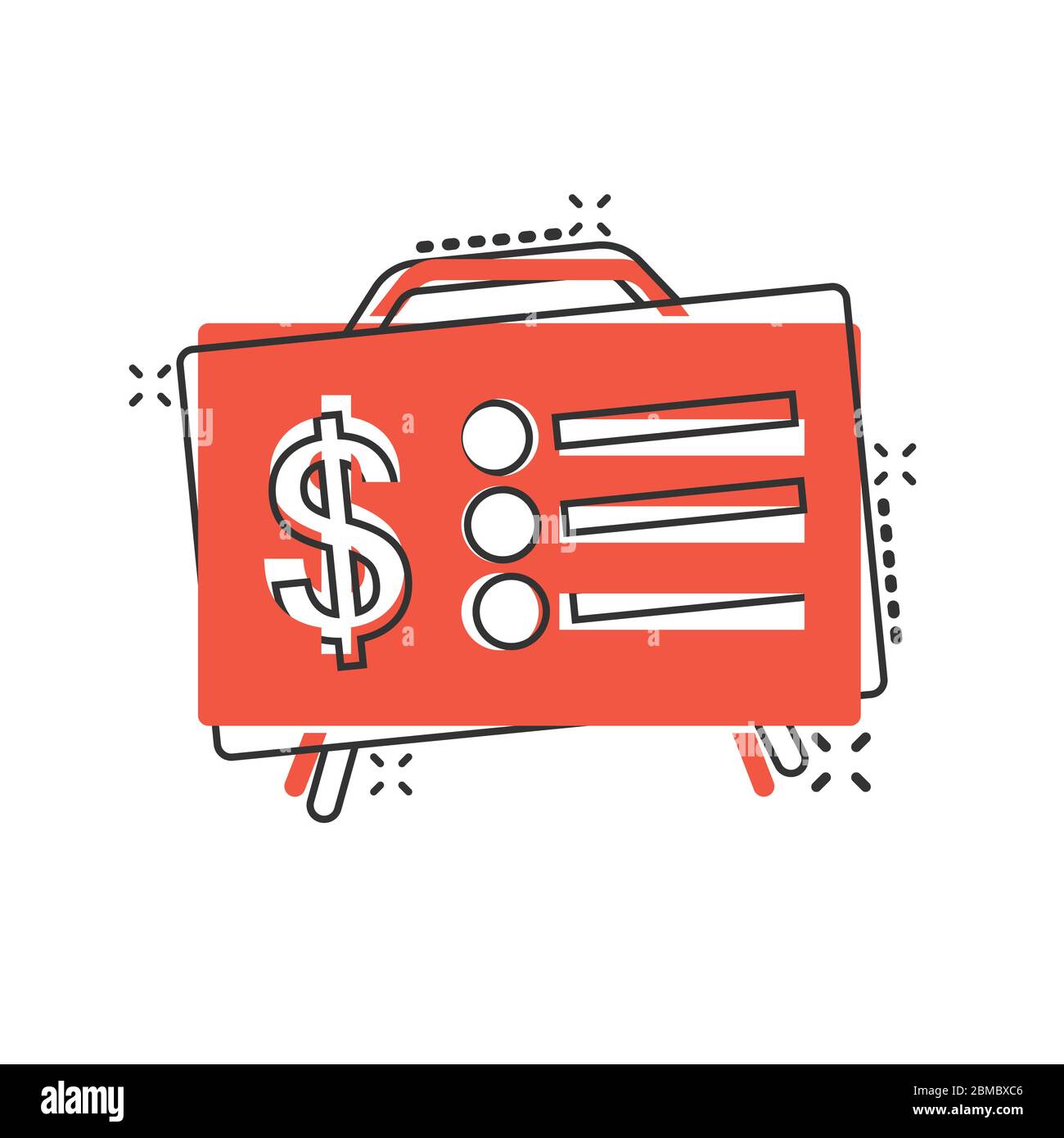 Financial presentation icon in comic style. Money analysis cartoon ...