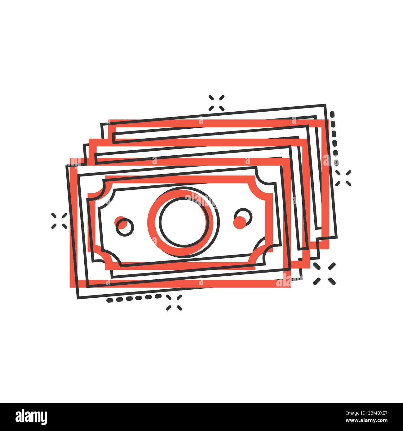 Money stack icon in comic style. Exchange cash cartoon vector ...