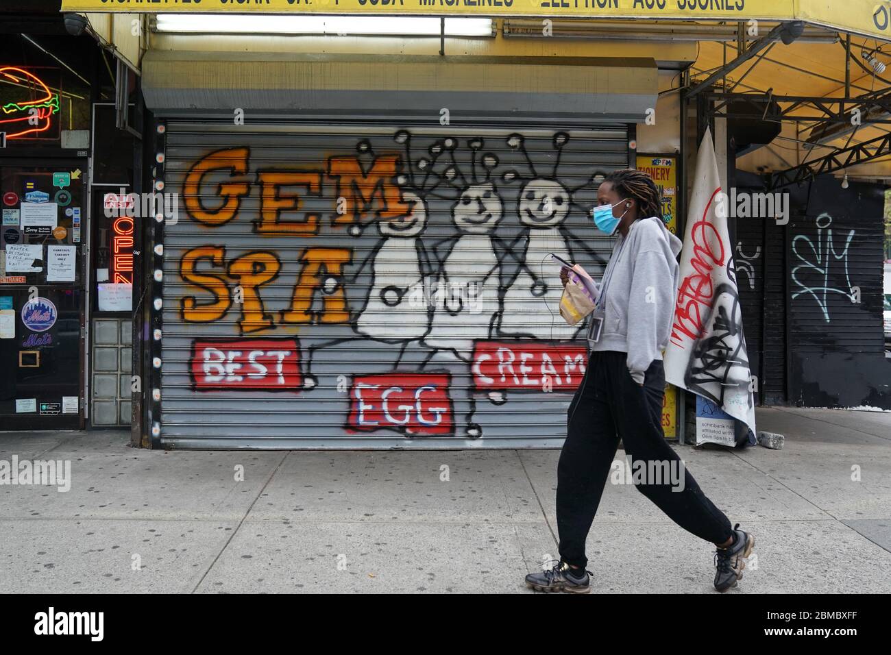 New York, NY, USA. 8th May, 2020. East Village's iconic Gem Spa, a ...