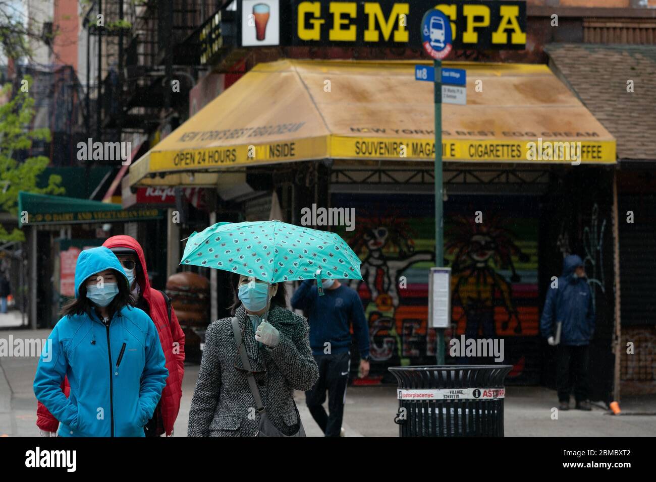 New York, NY, USA. 8th May, 2020. East Village's iconic Gem Spa, a ...