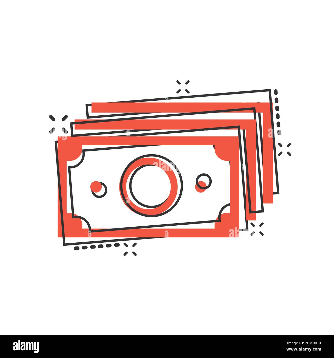 Money stack icon in comic style. Exchange cash cartoon vector ...
