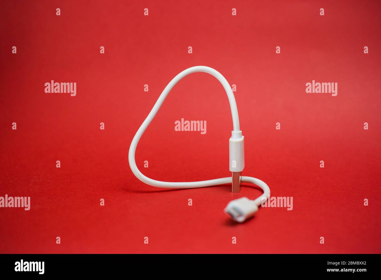 White wire Micro USB Stock Photo - Alamy