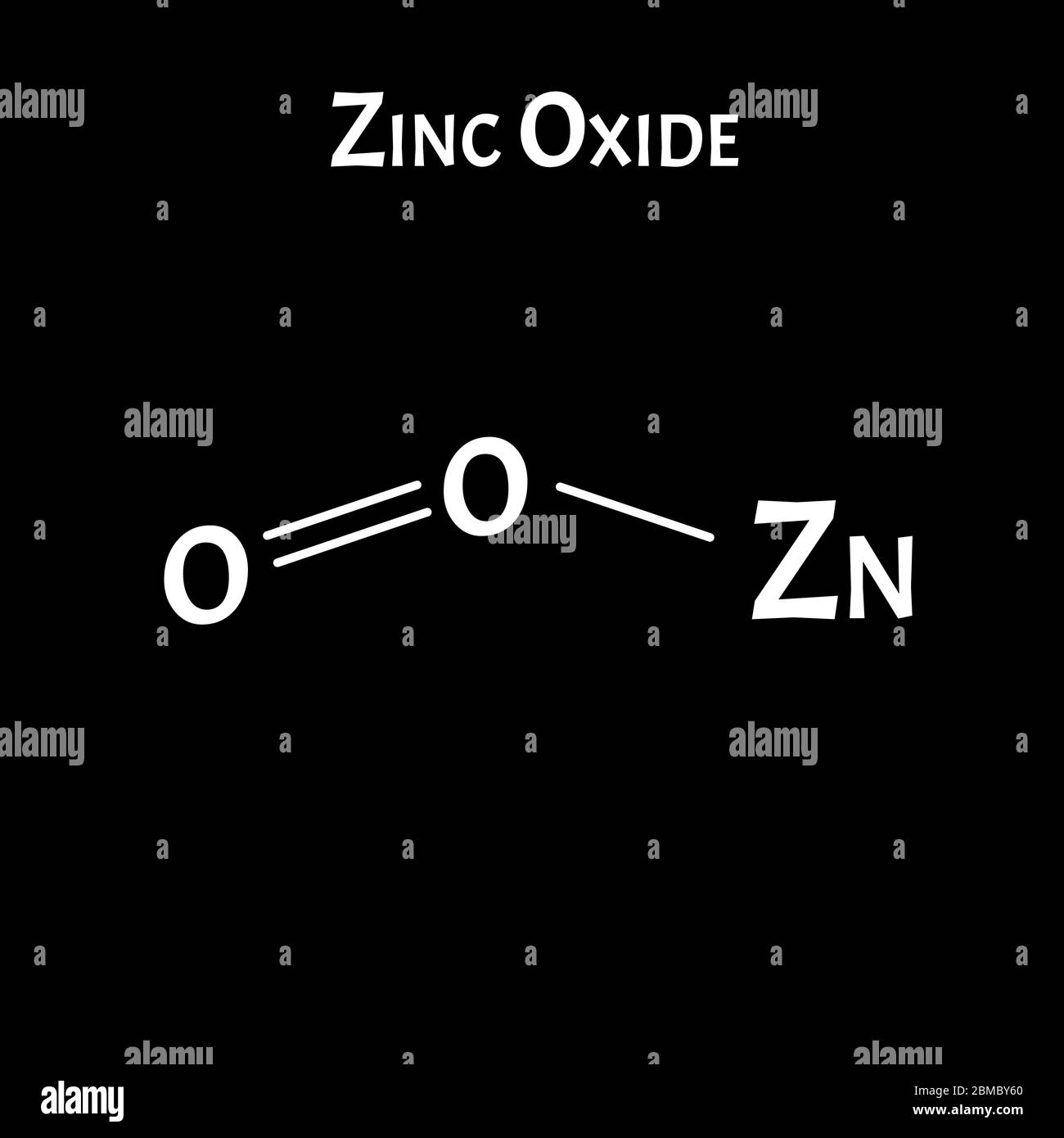 Zinc oxide is a molecular chemical formula. Zinc infographics. Vector illustration on isolated ...