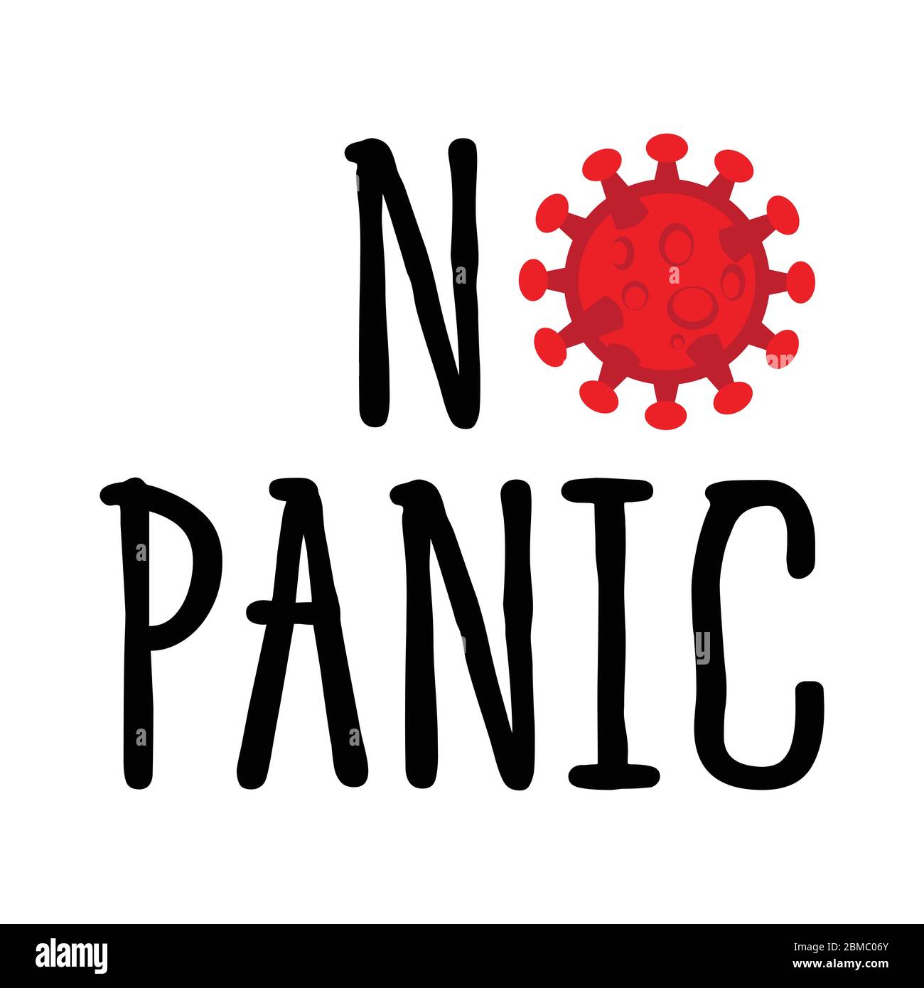 This illustration reads the phrase "NO PANIC" where the letter "o" was ...