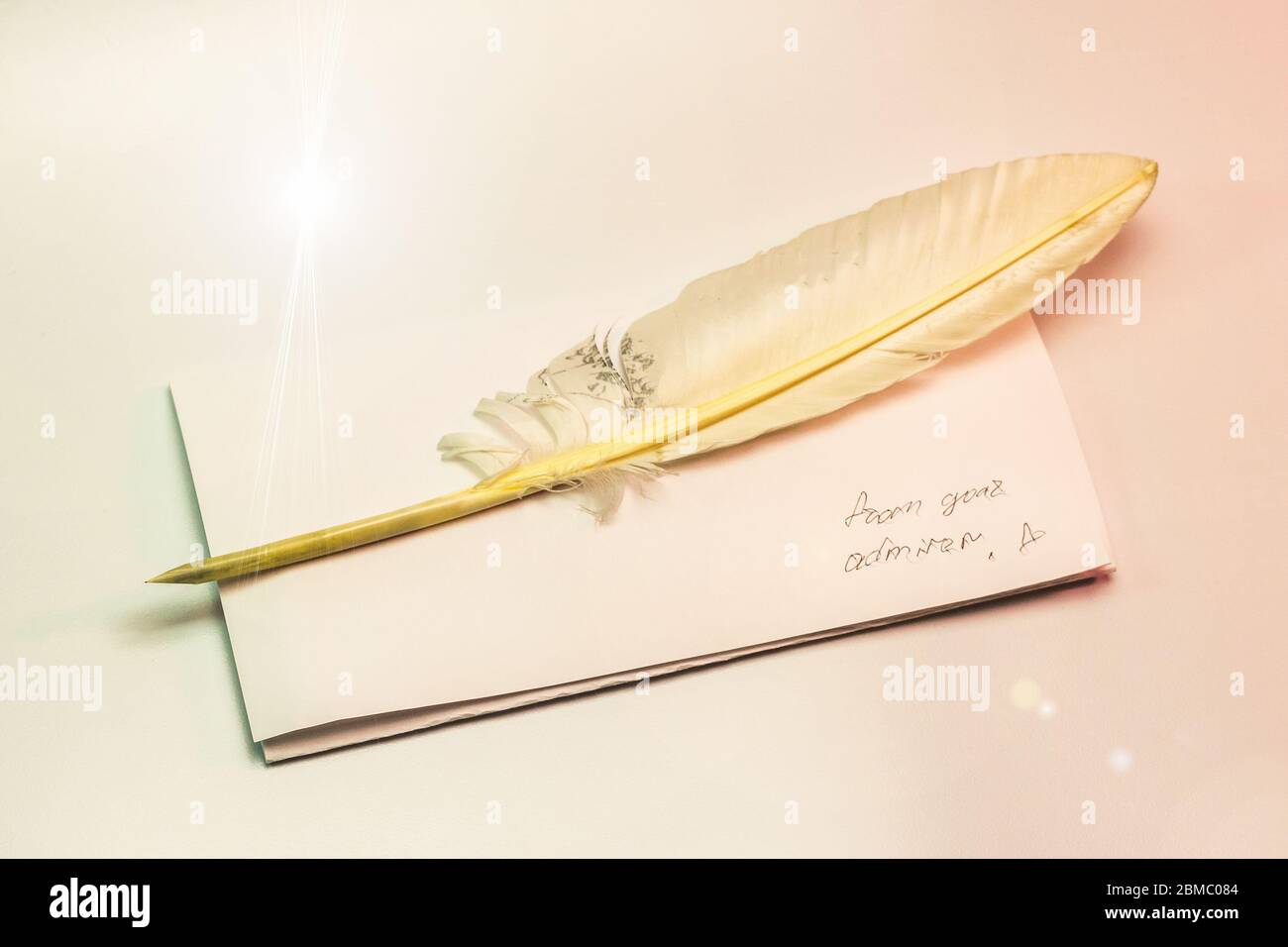 writing letters with feather pen from admirer message Stock Photo - Alamy
