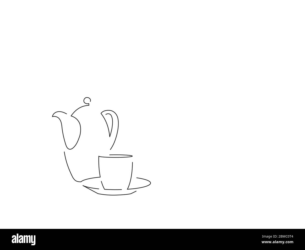 Teapot isolated line drawing, vector illustration design Stock Vector ...
