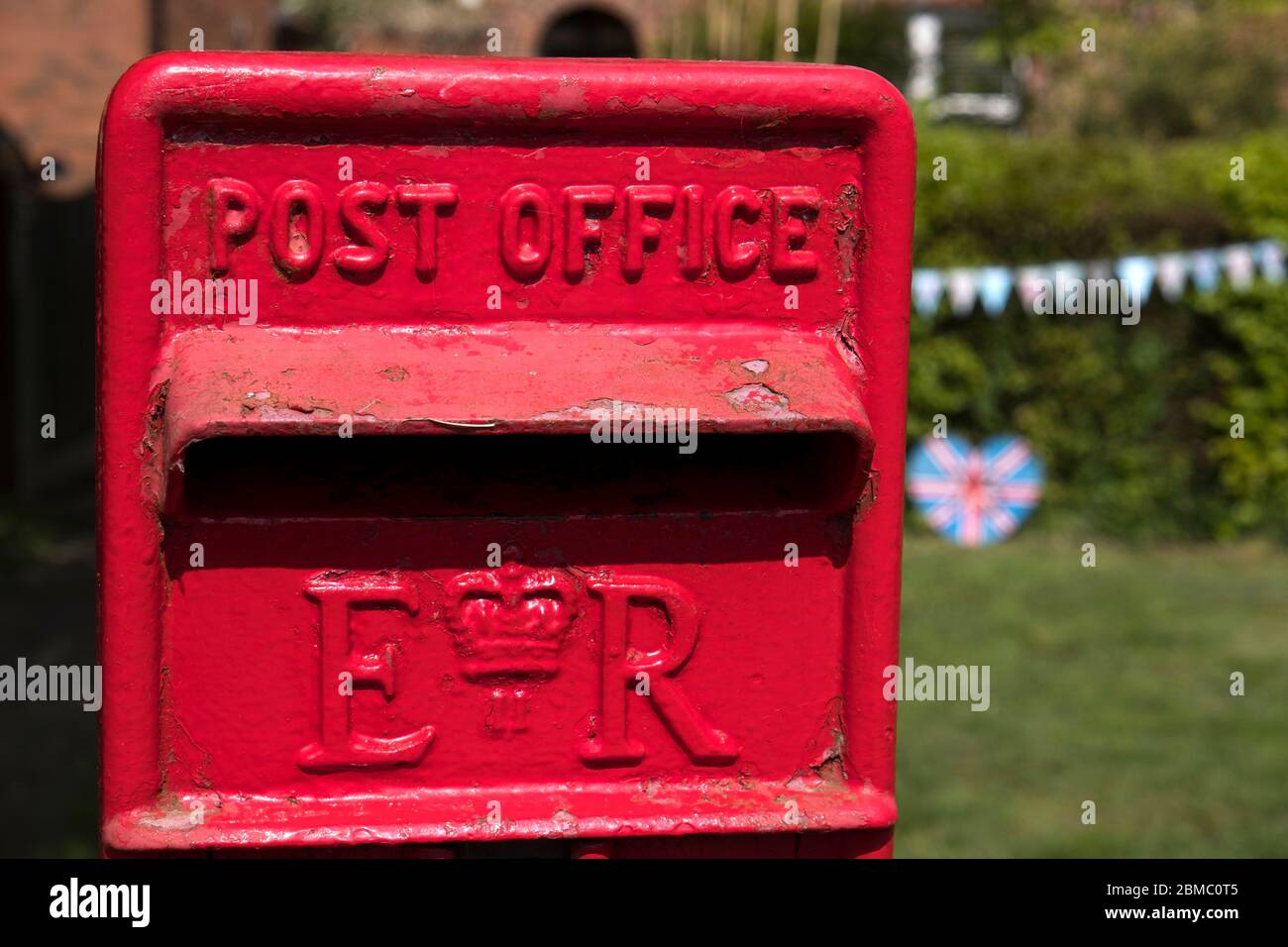 A VE Day display with a post pox in the foreground in Bugbrooke ...