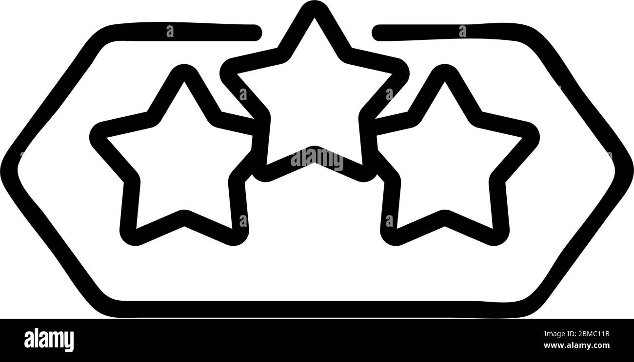 three stars sign icon vector outline illustration Stock Vector Image ...
