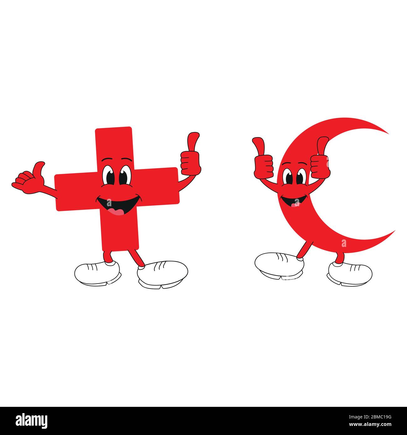 This illustration depicts the World Red Cross & Red Crescent mascot ...