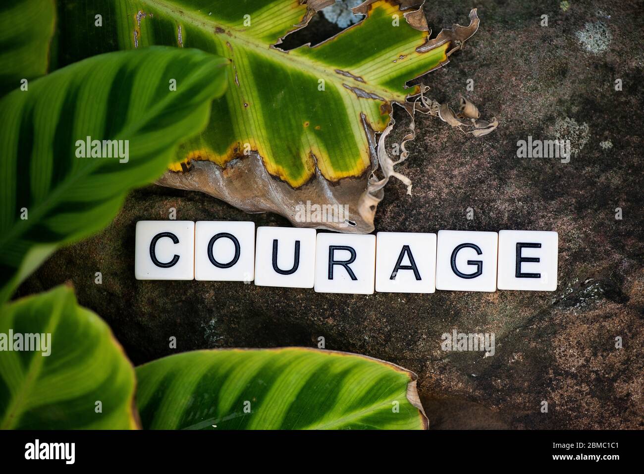 Courage in block letters Stock Photo - Alamy