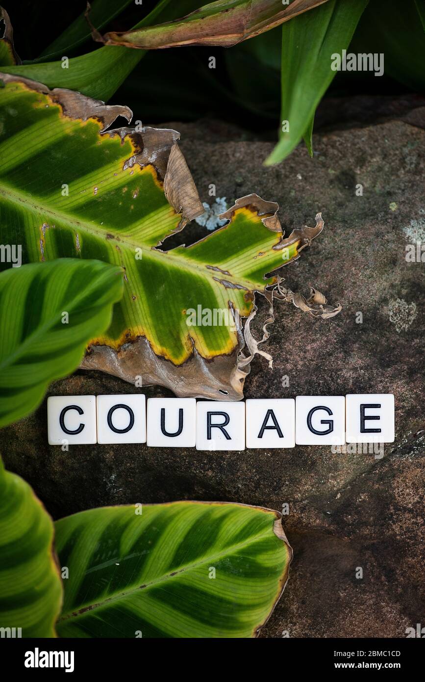 Word courage hi-res stock photography and images - Alamy